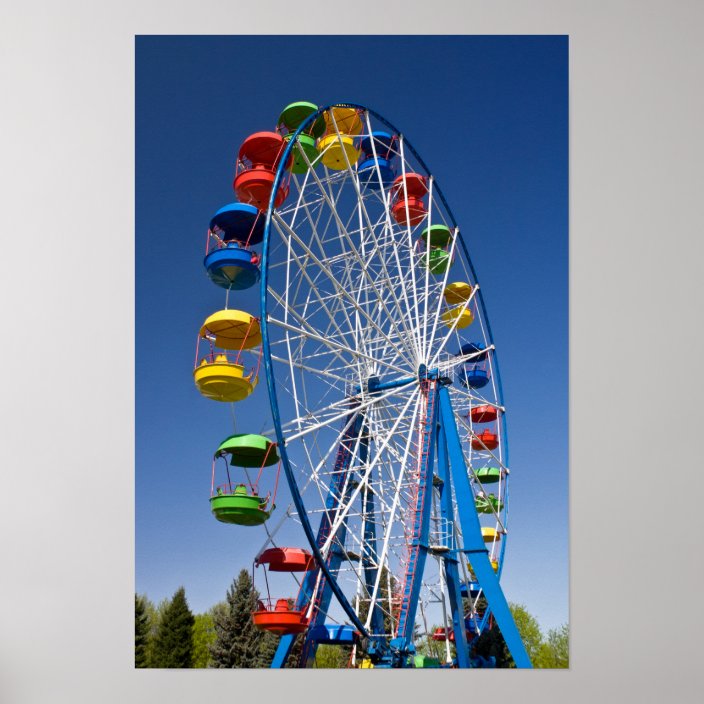 Rainbow Colored Ferris Wheel Poster | Zazzle.com