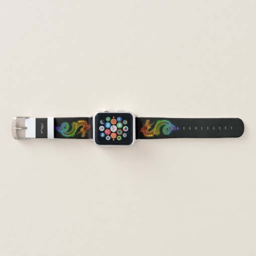 Rainbow Colored Fierce Dragon Apple Watch Band | Zazzle