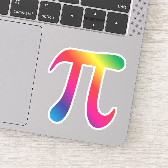 Rainbow colored pi symbol sticker | Zazzle.com