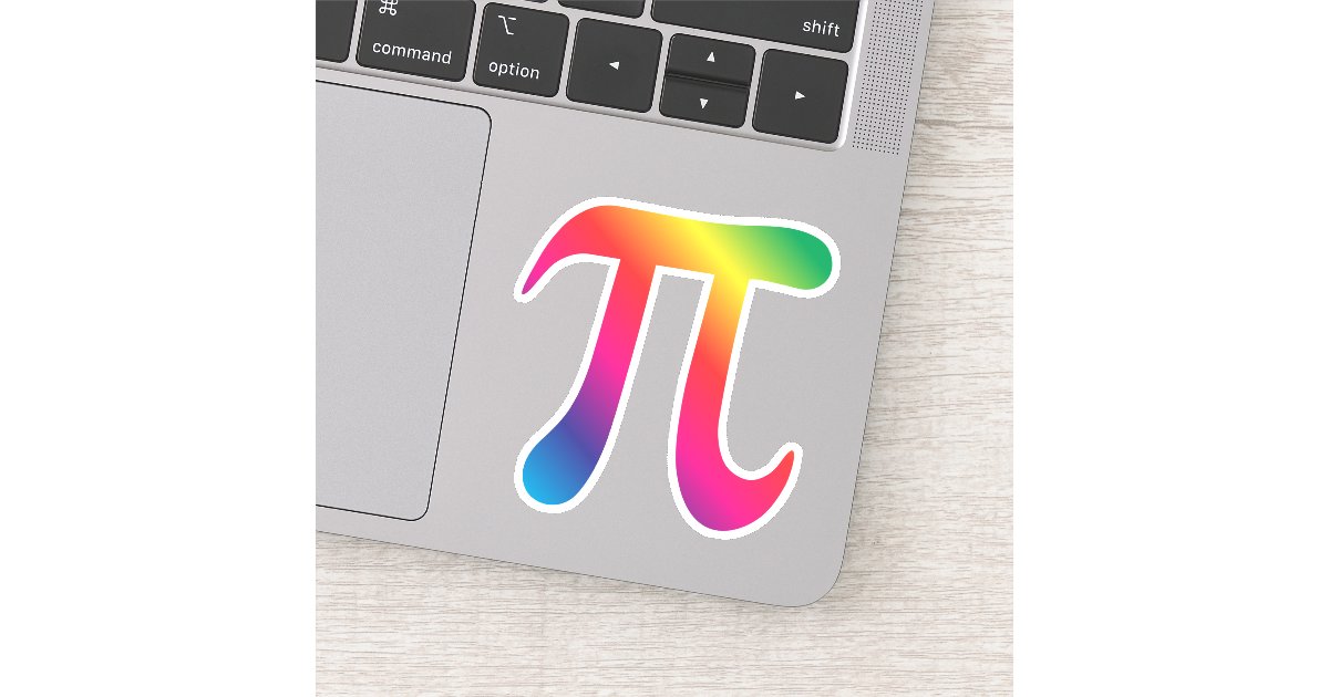 Rainbow colored pi symbol sticker | Zazzle