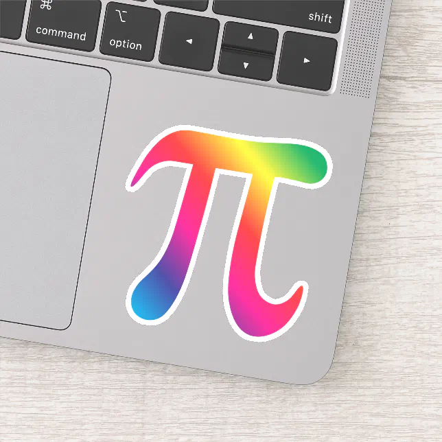 Rainbow colored pi symbol sticker | Zazzle