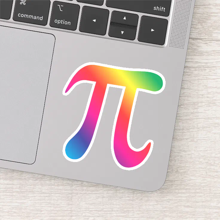 Rainbow colored pi symbol sticker | Zazzle