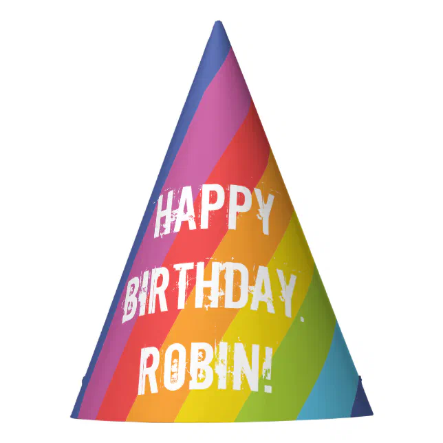 Rainbow Colored Stripes Paper Party Party Hat | Zazzle