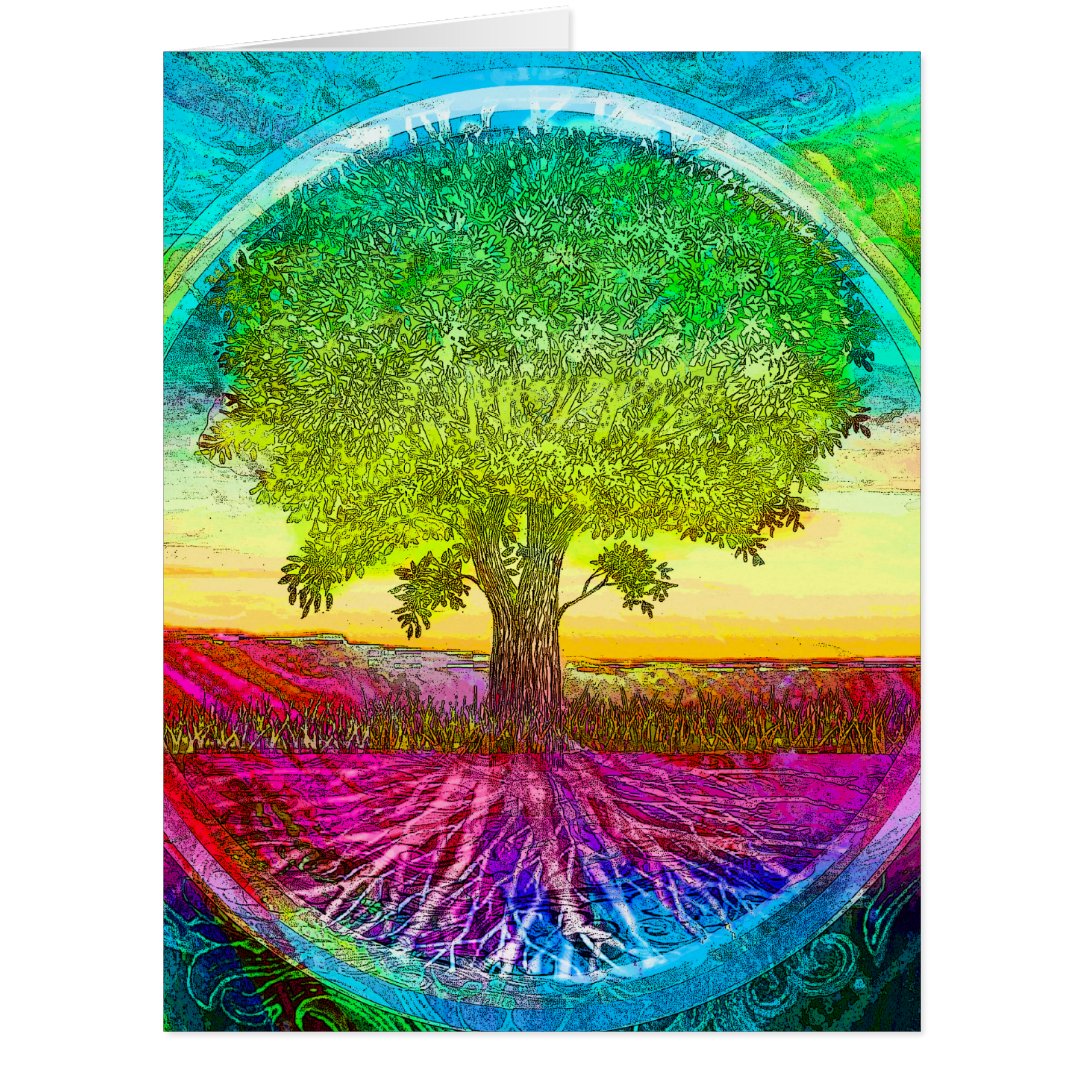 Rainbow Colored Tree of Life | Zazzle