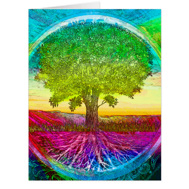 Rainbow Colored Tree of Life | Zazzle