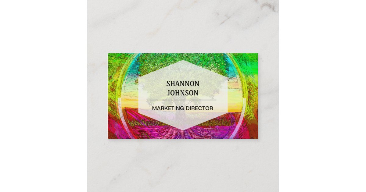 Rainbow Colored Tree of Life Business Card | Zazzle