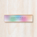 Rainbow Colorful Modern Template Elegant Rose Gold Door Sign | Zazzle