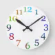 rainbow colorful numbers wall clock | Zazzle