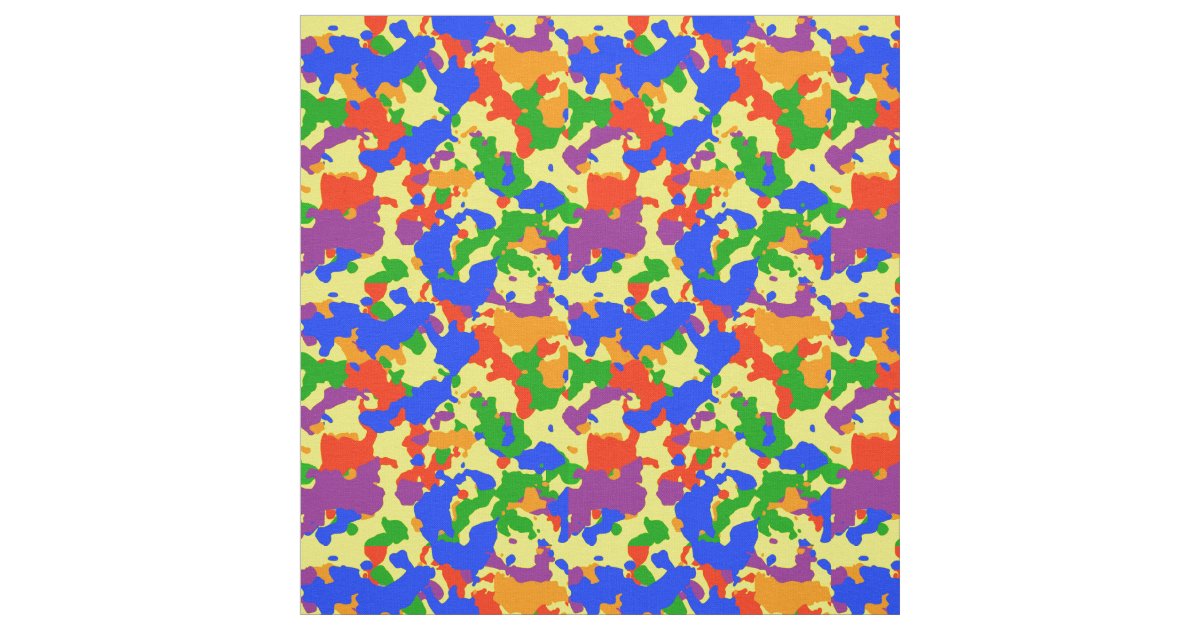 Rainbow Colorful Seamless Camouflage Camo Fabric | Zazzle