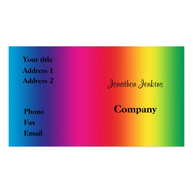 Rainbow colors business card template