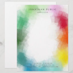 Rainbow Colors Colorful Modern Elegant Template Letterhead | Zazzle