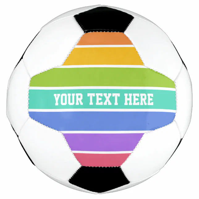 Rainbow Colors custom soccer ball | Zazzle
