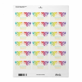 Rainbow colors damask request 1 label | Zazzle