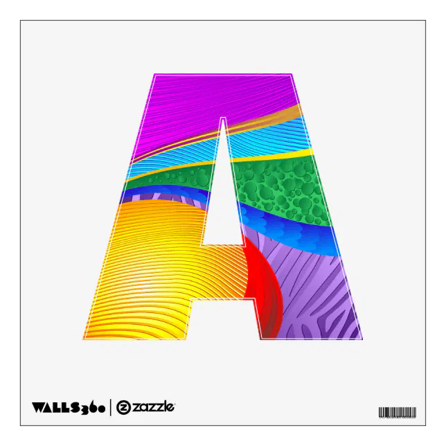 Rainbow Colors Fantasy Alphabet Wall decal | Zazzle