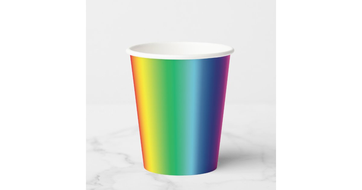 Rainbow colors gay pride lgbtq pattern paper cups | Zazzle