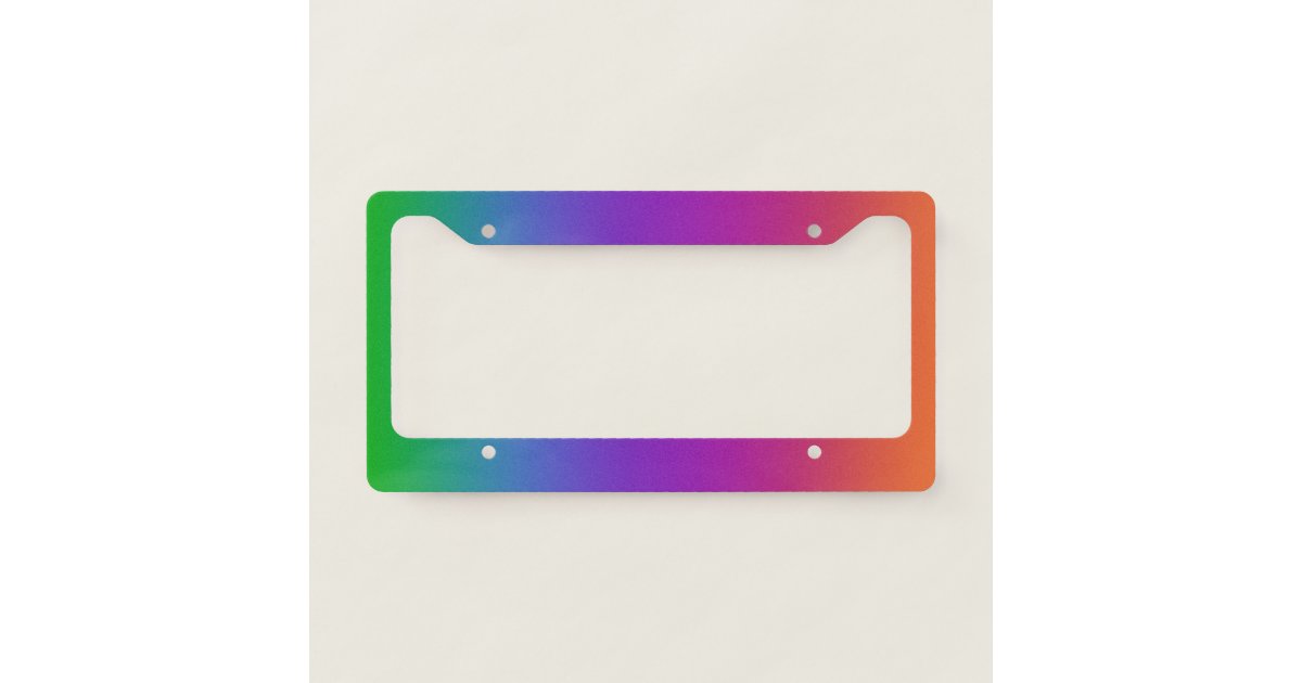 Rainbow Colors License Plate Frame | Zazzle