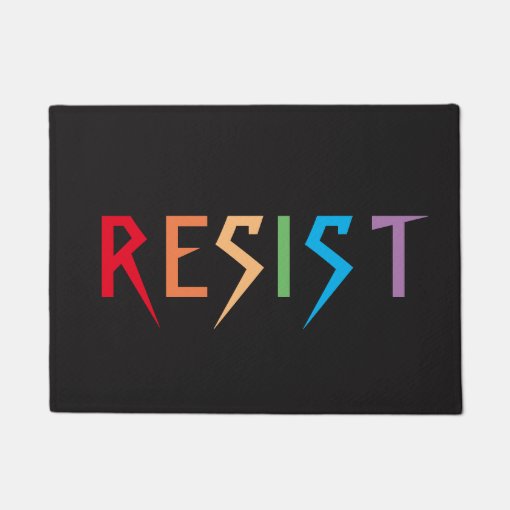 Rainbow Colors Resist Door Mat | Zazzle