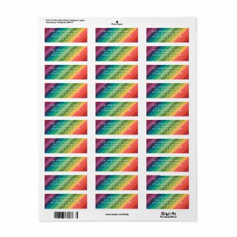 Rainbow Colors Return Address Label | Zazzle