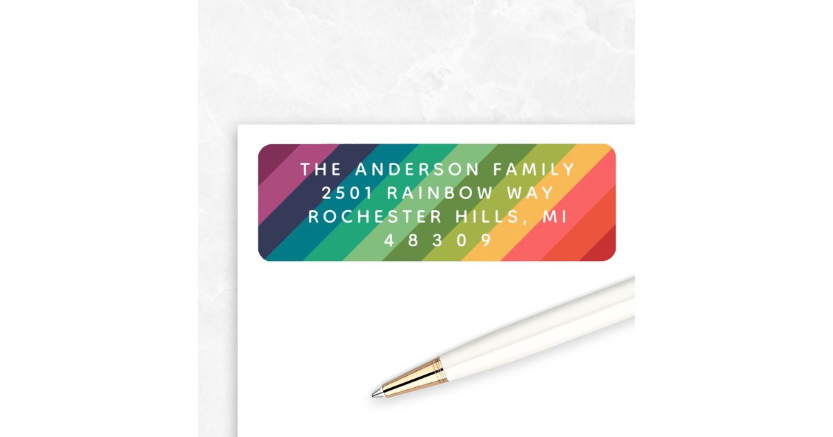 Rainbow Colors Return Address Label | Zazzle