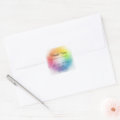 Rainbow Colors Template Thank You Hand Script Square Sticker | Zazzle