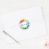 Rainbow Colors Thank You Hand Script Colorful Classic Round Sticker ...