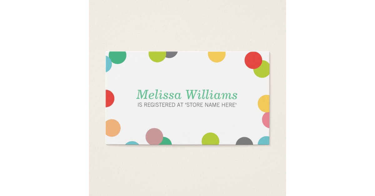 Rainbow Confetti Baby Shower Registry Insert Card | Zazzle.com