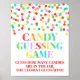 Rainbow Confetti Candy Guessing Game Sign | Zazzle