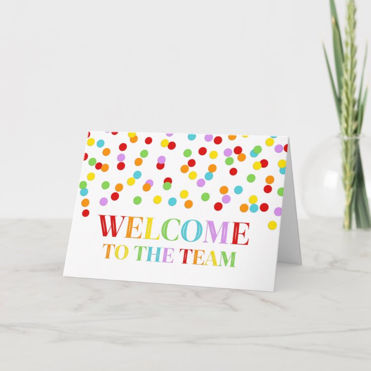Rainbow Confetti Employee Welcome to the Team Card | Zazzle
