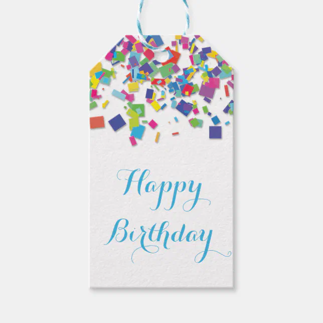 Rainbow Confetti | Gift Tag | Zazzle