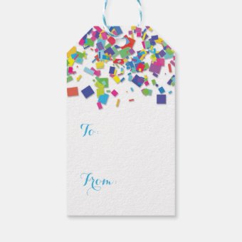 Rainbow Confetti | Gift Tag | Zazzle