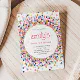 Rainbow Confetti Gold Glitter Playful Birthday Invitation | Zazzle