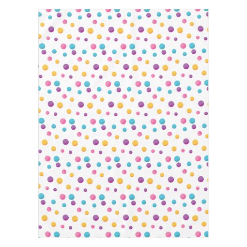 Rainbow Confetti Polka Dots Birthday Party Tablecloth | Zazzle