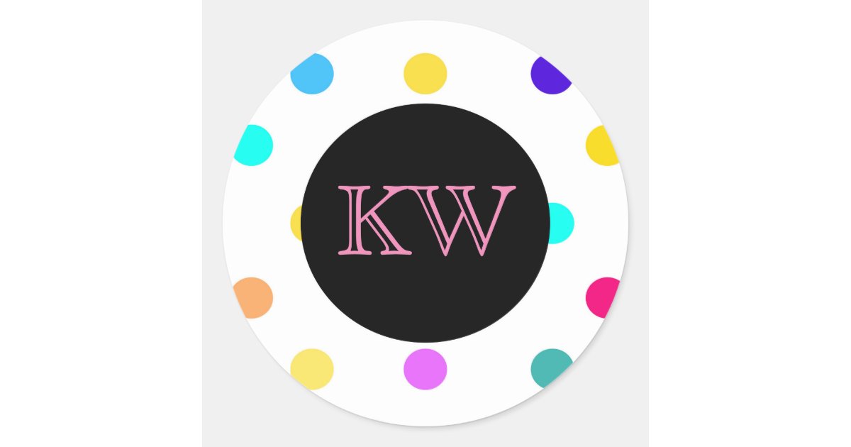 Rainbow confetti polka dots sticker | Zazzle