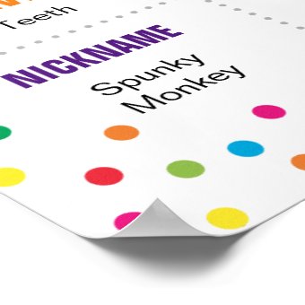 Rainbow Confetti third birthday poster | Zazzle