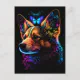 Rainbow Corgi and Butterfly Abstract Art Postcard | Zazzle
