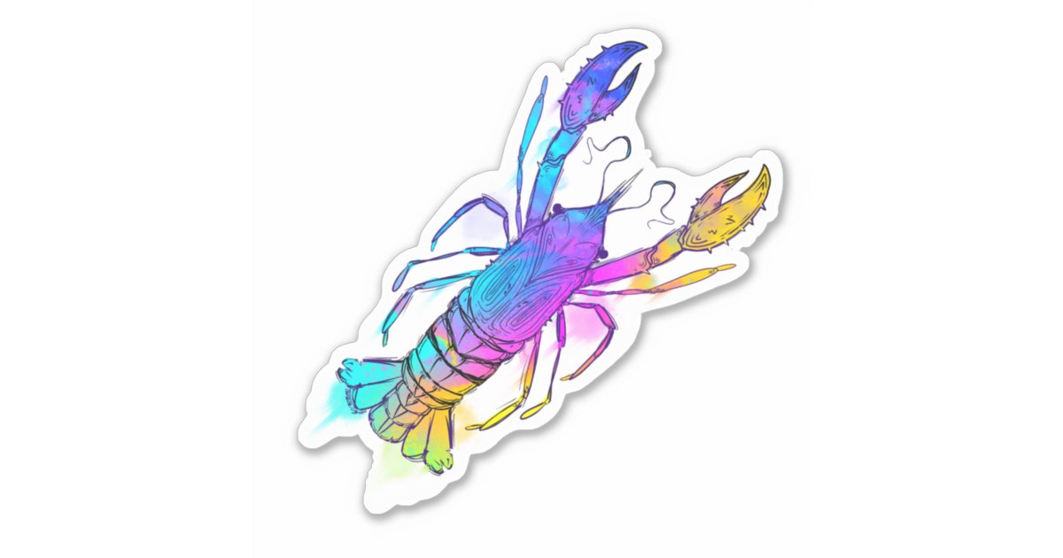 Rainbow Crawfish Sticker | Zazzle