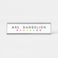 Rainbow Crayons | Kindergarten Teacher Desk Name Plate | Zazzle