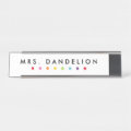 Rainbow Crayons | Kindergarten Teacher Desk Name Plate | Zazzle