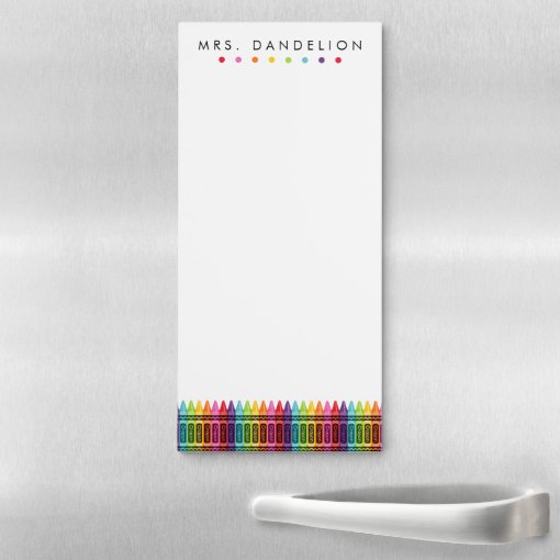 Rainbow Crayons | Kindergarten Teacher Notepad | Zazzle
