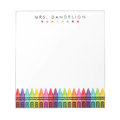 Rainbow Crayons | Kindergarten Teacher Notepad | Zazzle