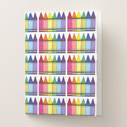 Rainbow Crayons School Art Teacher Coloring Pride Pocket Folder | Zazzle