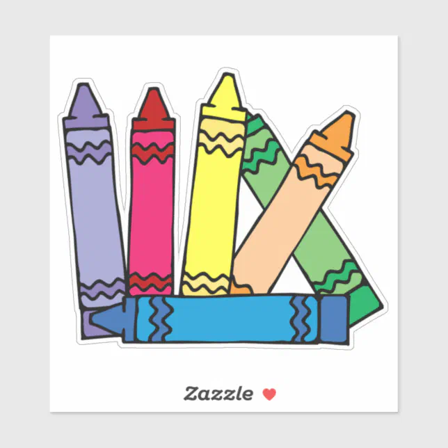 Rainbow Crayons Sticker | Zazzle
