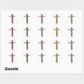 Rainbow Cross Classic Round Sticker | Zazzle