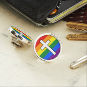Rainbow Cross Lapel Pin | Zazzle