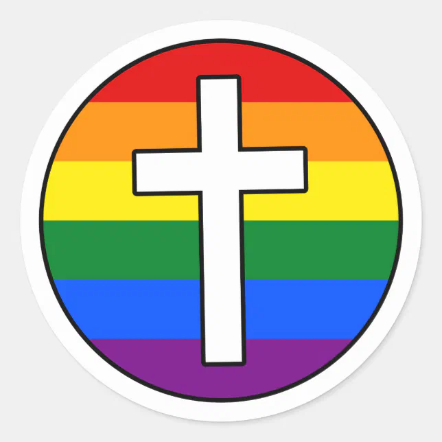 Rainbow Cross Sticker | Zazzle