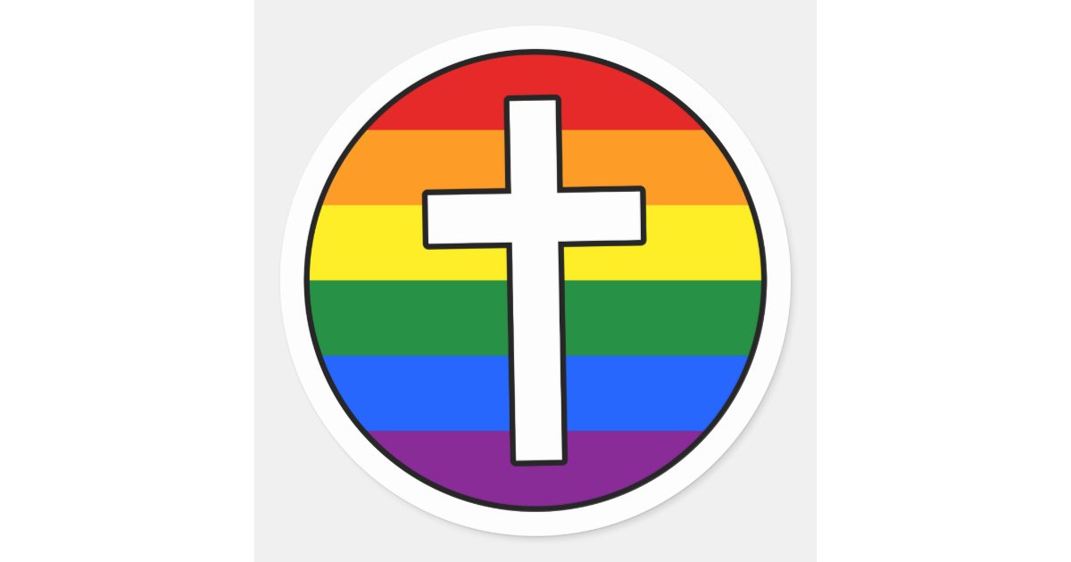 Rainbow Cross Sticker | Zazzle