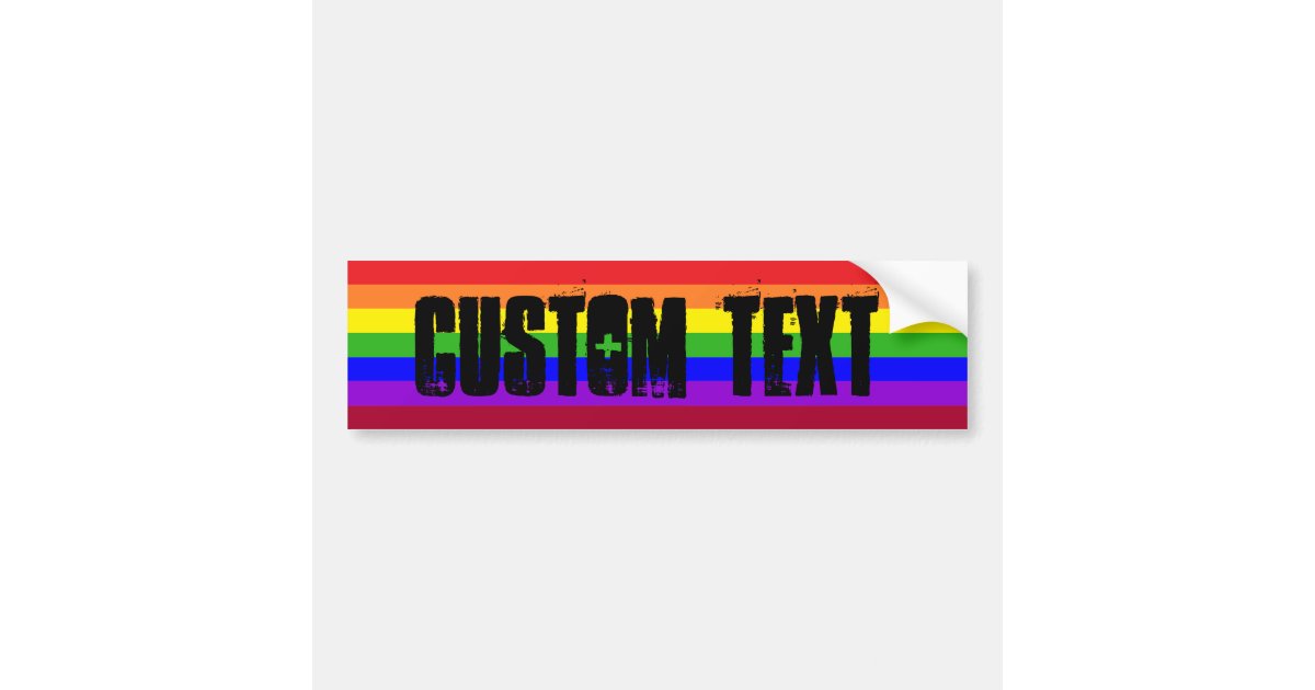 Rainbow CUSTOM text bumper sticker | Zazzle