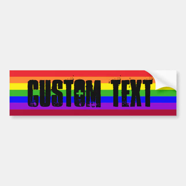 Rainbow CUSTOM text bumper sticker | Zazzle