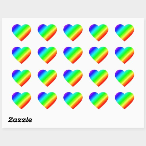 Rainbow Customizable Heart Sticker | Zazzle