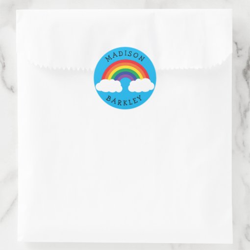 Rainbow Cute Kids Envelope Seal Stickers | Zazzle